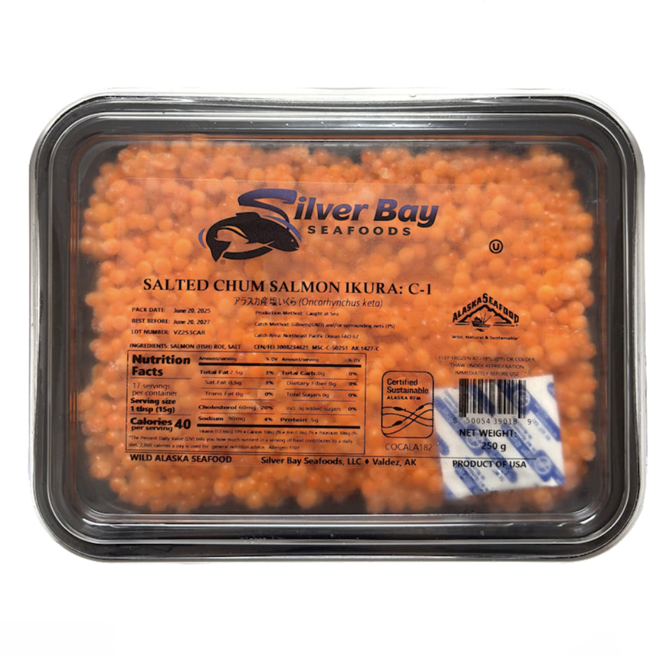 Salted Chum Salmon Red Caviar C-1, Silver Bay, 250g/ 8.82oz